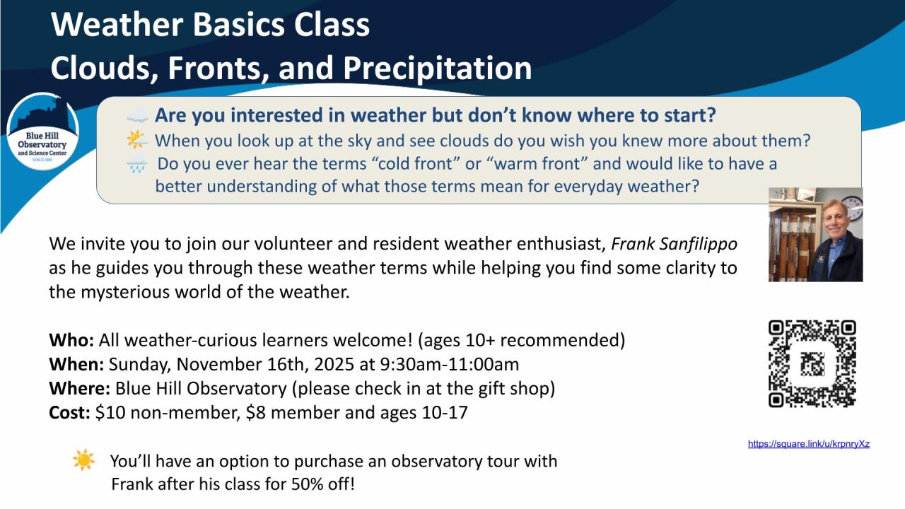 Weather Basics Class at BHO on November 16th – Blue Hill Observatory ...
